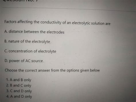 Factors Affecting The Conductivity Of An Electrolytic Solution Are A Dis