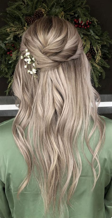 Twisted Half Up Half Down With Flowers Bridal Hairstyle Washington Dc Wedding Hairstylist Artofit