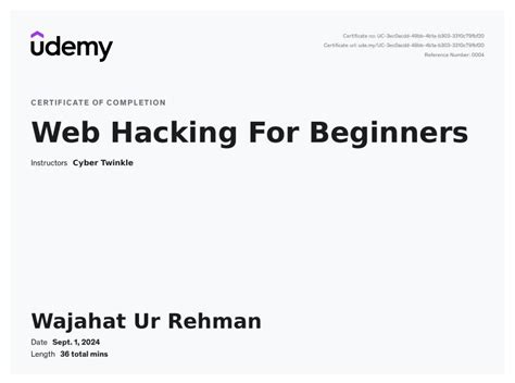 Wajahat Saleem On Linkedin Webhacking Cybersecurity Udemy Learningnewskills