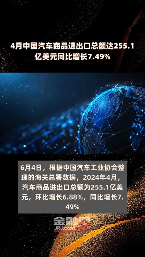 4月中国汽车商品进出口总额达2551亿美元同比增长749 快报凤凰网视频凤凰网