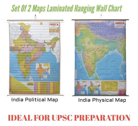 Buy Combo India Political And India Physical Chart Laminated Set Of 2