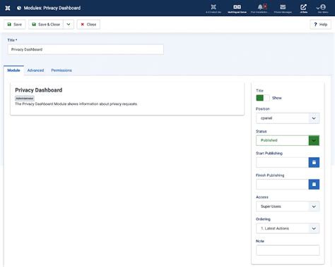 Help4xadmin Modules Privacy Dashboard Joomla Documentation