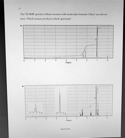 11 The ¹h Nmr Spectra Of Three Isomers With Molecular Formula Cho Are Shown Here Which