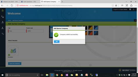 Wt 3870 Error While Creating Xpress Company On Local Wt Stage Workterra Jira