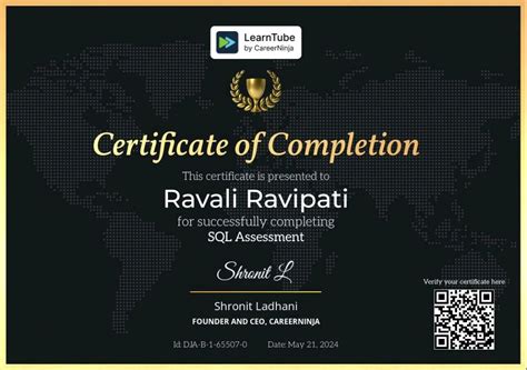 Successfully Completed Sql Ravali Ravipati
