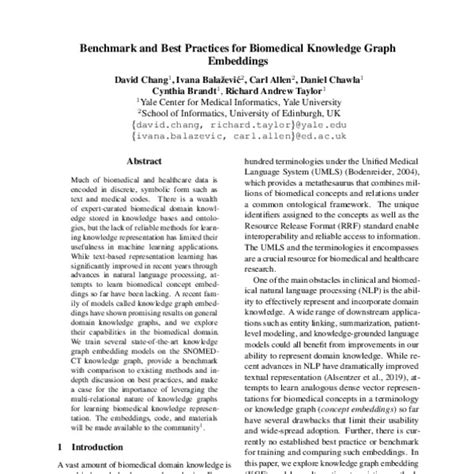 Benchmark And Best Practices For Biomedical Knowledge Graph Embeddings Acl Anthology