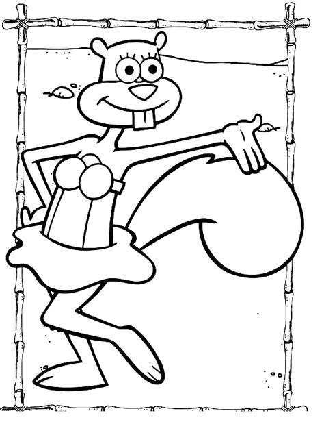 Sandy Cheeks Coloring Pages Free Printable Pdf Online Coloring