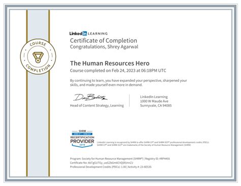 shrey agarwal on linkedin certificate of completion