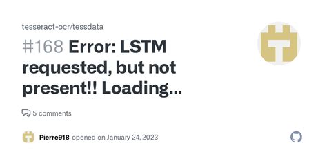 Error Lstm Requested But Not Present Loading Tesseract · Issue 168 · Tesseract Ocrtessdata