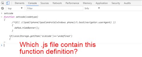 Javascript How Can I Find The Js File Name Of The Function Definition