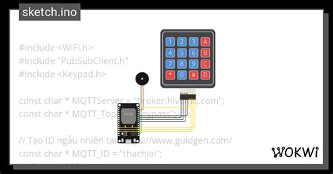 Keypad với buzzer Wokwi ESP32 STM32 Arduino Simulator