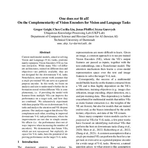 One Does Not Fit All On The Complementarity Of Vision Encoders For