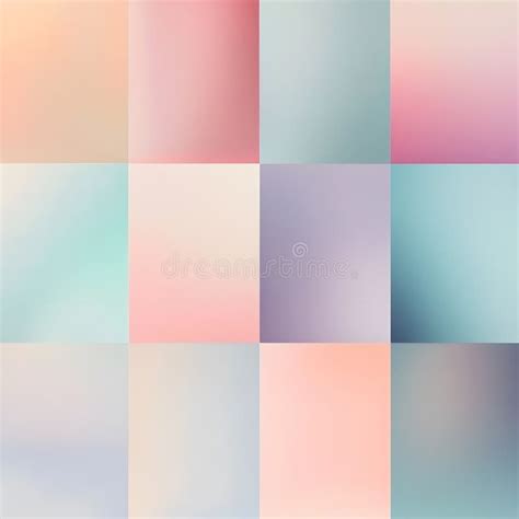 Twelve Pastel Gradient Backgrounds Soft Color Transitions Stock Illustration Illustration Of