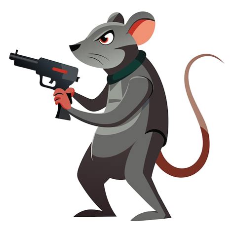 Premium Vector A Mouse Standing Tall Wielding A Colossal Gun Its Tiny