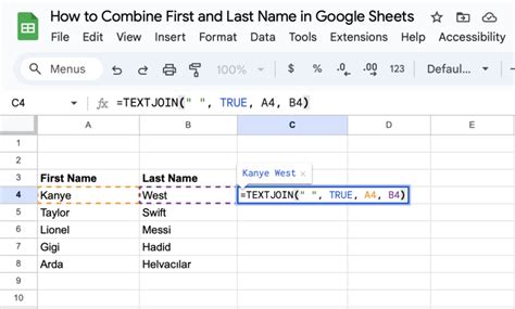 How To Combine First And Last Names In Google Sheets