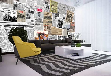 Retro Newspaper Wallpaper Collage Wall Mural Creative Old Newsprint