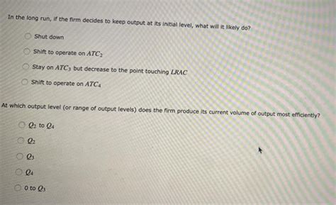 Solved Long Run Cost Relationships The Following Graph Chegg Com