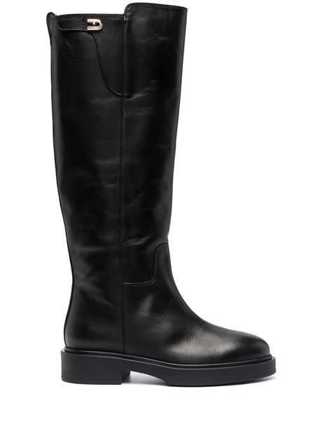 Furla Legacy Knee Length Boots Black Farfetch Hk