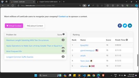 Ajay Soni On Linkedin Connections Practice Contest Leetcode Learning Weeklychallenge