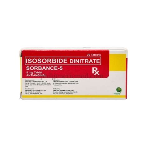 Isosorbide Dinitrate 5mg Tablet 30s Philippine Generic Medicine