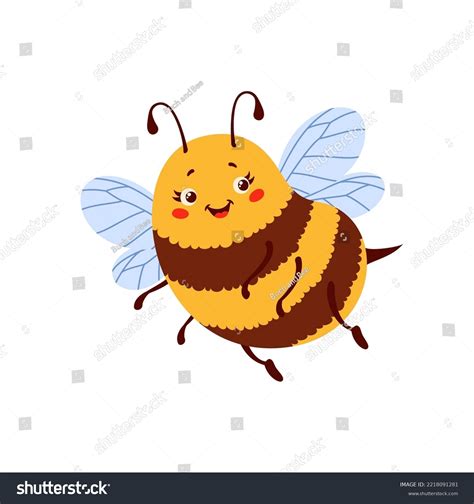 Bee Cartoon Character Isolated Cute Comic Stock Vector Royalty Free 2218091281 Shutterstock