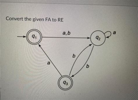 Solved Convert The Given Fa To Re