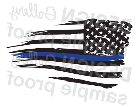 Thin Blue Line Canvas Painting At Explore