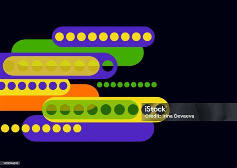 원형 둥근 직사각형이 있는 추상적인 기하학적 다채로운 배경 간단한 모양의 그래픽 패턴입니다 벡터 가리기에 대한 스톡 벡터 아트 및 기타 이미지 Istock