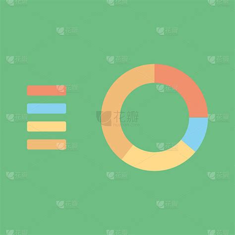简单和可爱的饼图插图