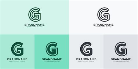 현대적인 G 글자 로고 세트 G 또는 Gg 이니셜을 가진 비즈니스에 적합합니다 프리미엄 벡터