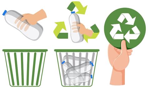 Concepto De Vector De Reciclaje De Plástico Vector Premium