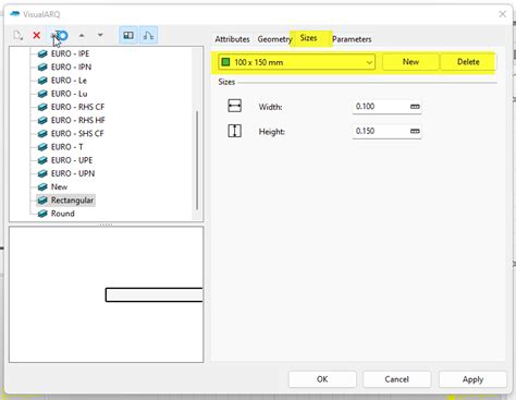 Visualarq How To Use Sizes Parameter Visualarq Mcneel Forum