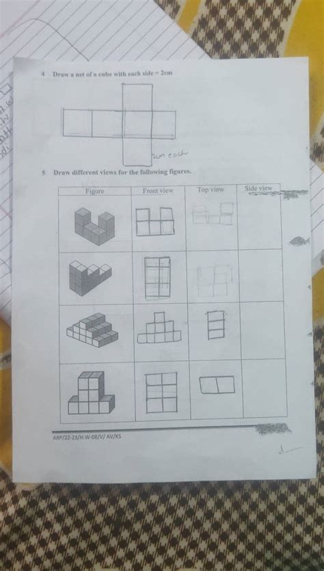 Draw A Net Of A Cube With Each Side Cm Draw Different Views For Th