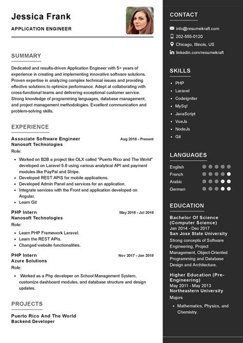 Application Engineer Resume Sample In 2025 Resumekraft