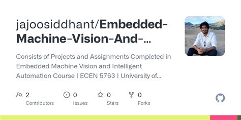Github Jajoosiddhant Embedded Machine Vision And Intelligent Automation Consists Of Projects