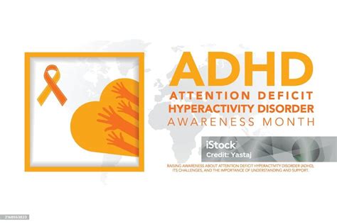 10월은 Adhd 인식의 달 배경 템플릿입니다 휴일 개념입니다 배경 배너 플래카드 카드 및 포스터 디자인 템플릿 텍스트 비문과 표준 색상 벡터 일러스트 레이 션 주의력결핍