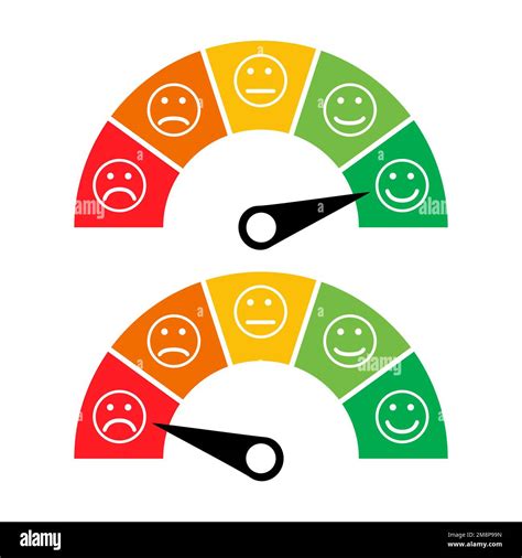 Set Of Customer Satisfaction Meter Icon Graph Rating Measure Business Report Vector