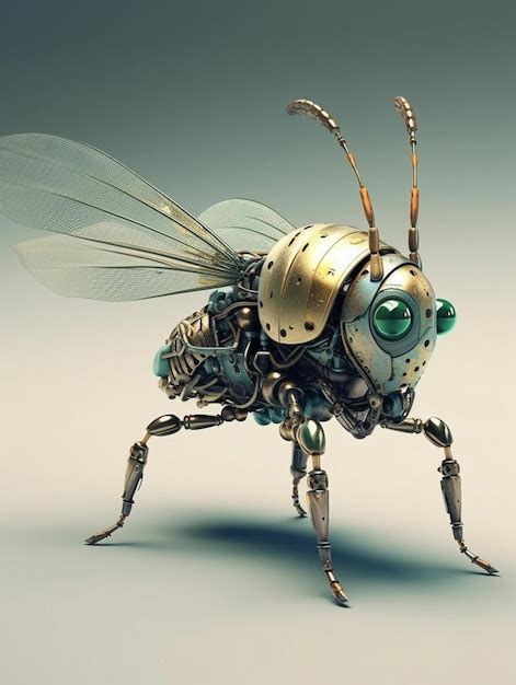 Premium Ai Image A Robot Insect With A Metal Body And Metal Parts