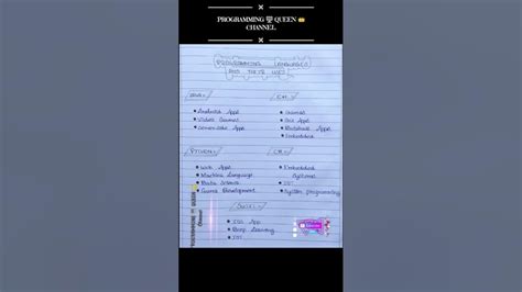 programming language and their uses short video ★ programming 🖥️