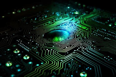 Fingerprint Integrated In A Printed Circuit Releasing Binary Codes Biometric Security Stock