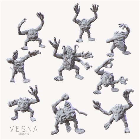 3d Printable Oldschool Cheeky Imps By Vesna Sculpts