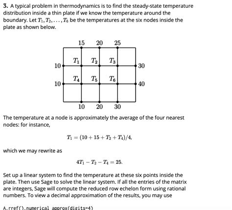Solved A Typical Problem In Thermodynamics Is To Find The Steady State Temperature Distribution