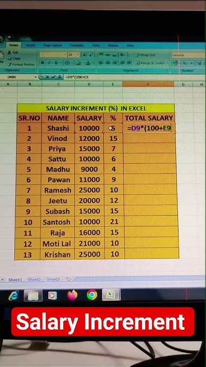 Salary Increment Excel Sheet Employee Pay Hike Tracker And Calculator