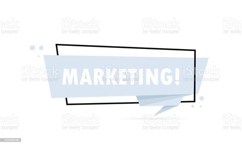 마케팅 종이 접기 스타일의 음성 거품 배너 마케팅 텍스트가 있는 스티커 디자인 템플릿입니다 벡터 Eps 10 흰색 배경에 격리 개념에 대한 스톡 벡터 아트 및 기타 이미지