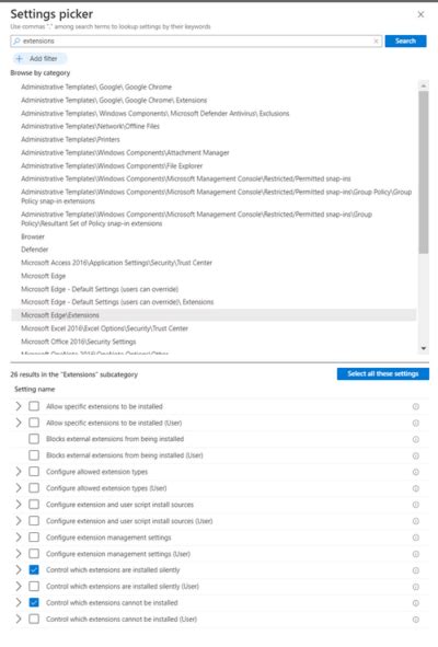 How To Whitelist And Force Edge Browser Extensions In Intune