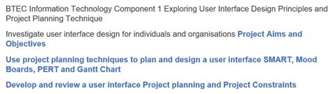Btec Dit Component 1 Exploring User Interface Design And Project