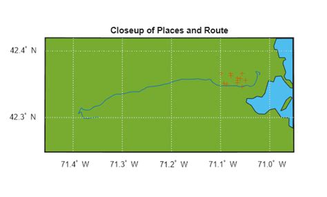 Create Map Displays With Geographic Data Matlab And Simulink Example