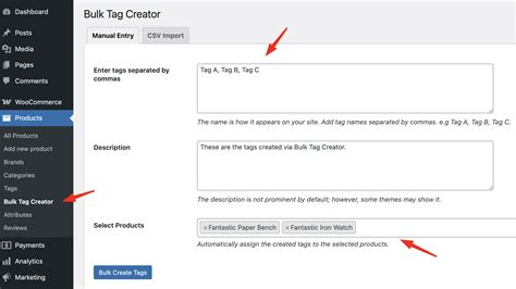 Bulk Tag Creator Documentation WooCommerce