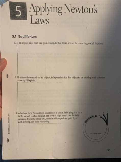 Solved 5 Applying Newton S Laws 5 1 Equilibrium 1 If An Chegg Com