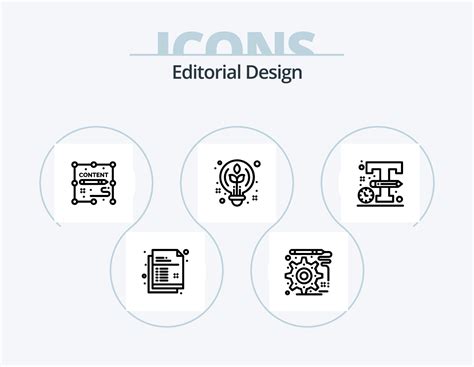 editorial design line icon pack 5 icon design pencil drawing